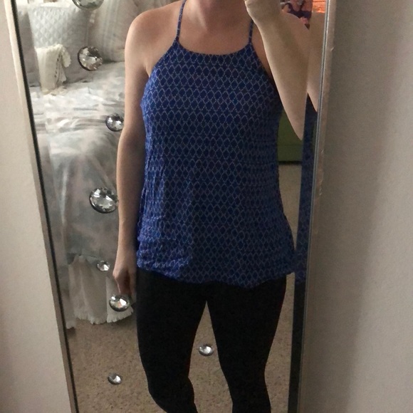 Tops | Royal Blue And White Tank | Poshmark